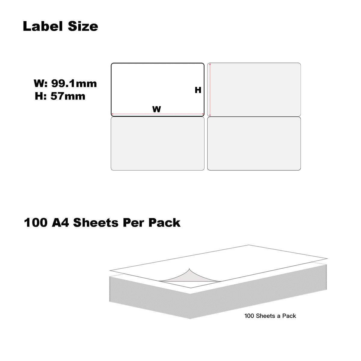 A4 Format 10UP Rectangle Labels self Adhensive Mailing Sticker Laser ...