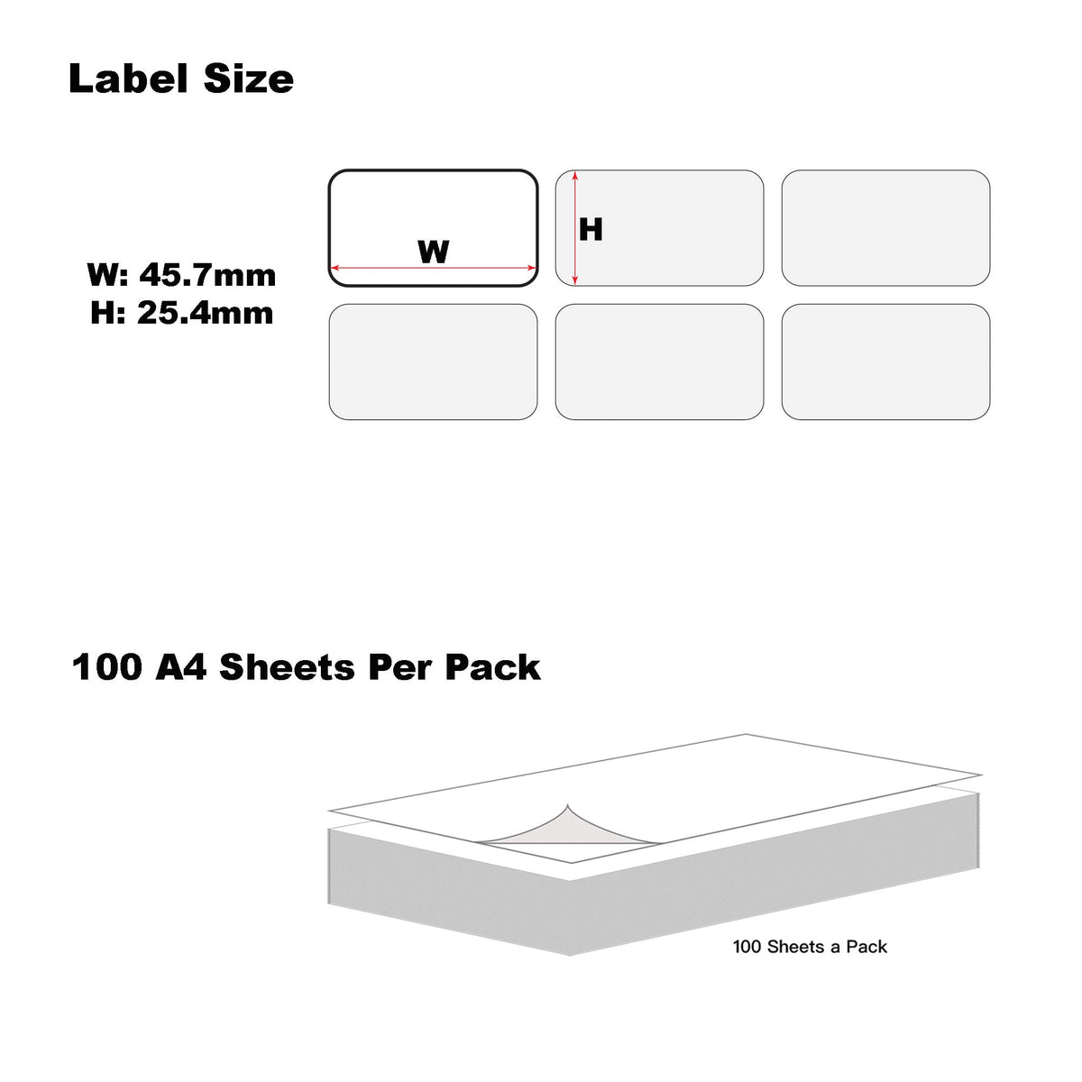 A4 36UP Rectangle Labels self Adhensive Mailing Sticker Laser Inkjet 45 ...