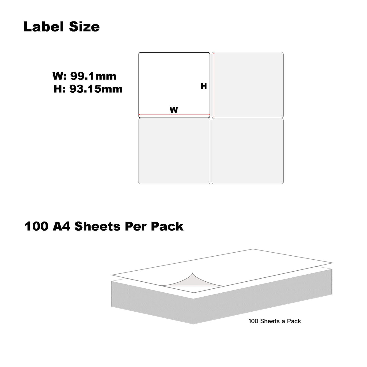 A4 Format 6UP Rectangle Labels self Adhensive Mailing Sticker Laser ...
