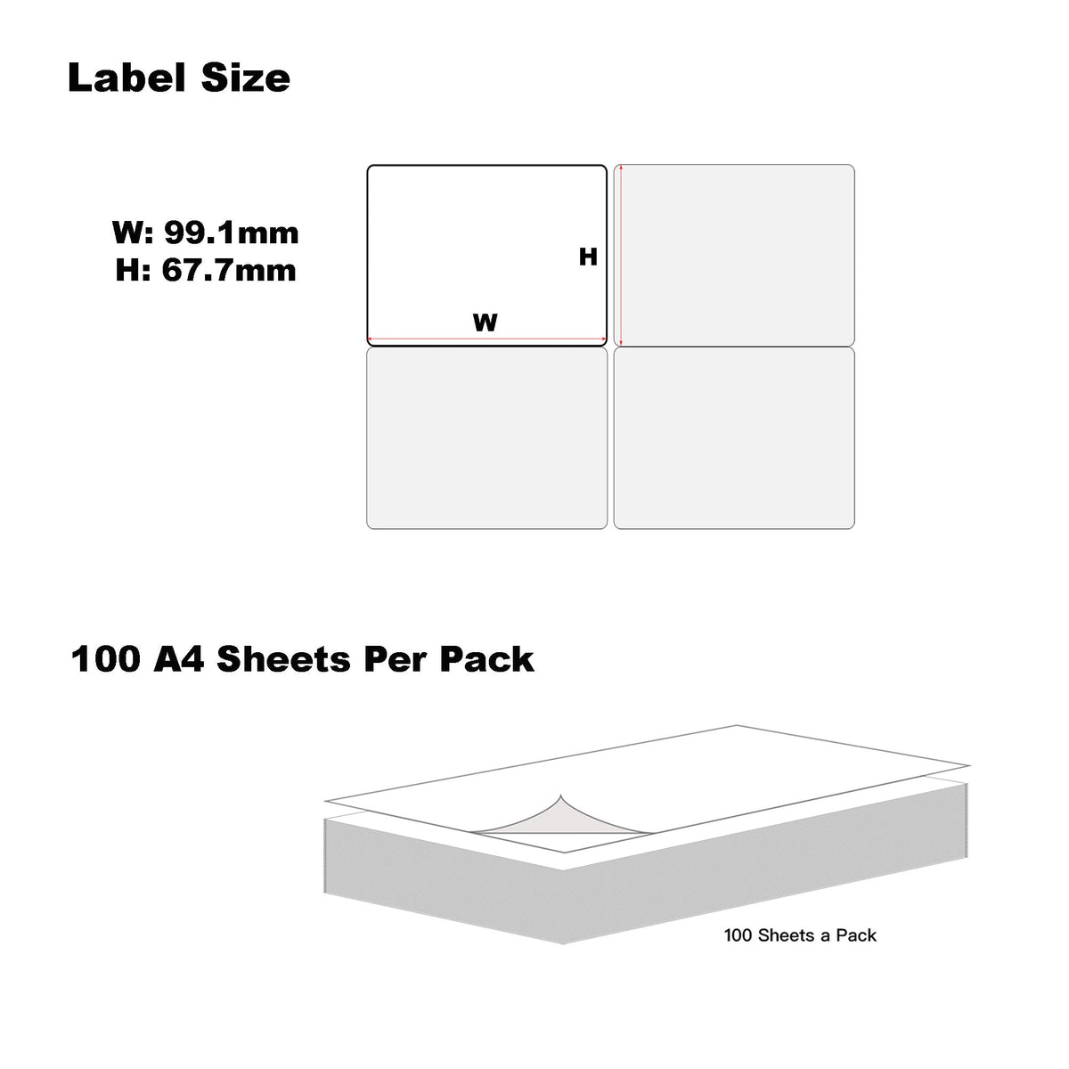 A4 Format 8UP Rectangle Labels self Adhensive Mailing Sticker Laser ...